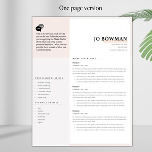Minimalist Resume Template for Word Google Doc | Cover Letter | Modern ...