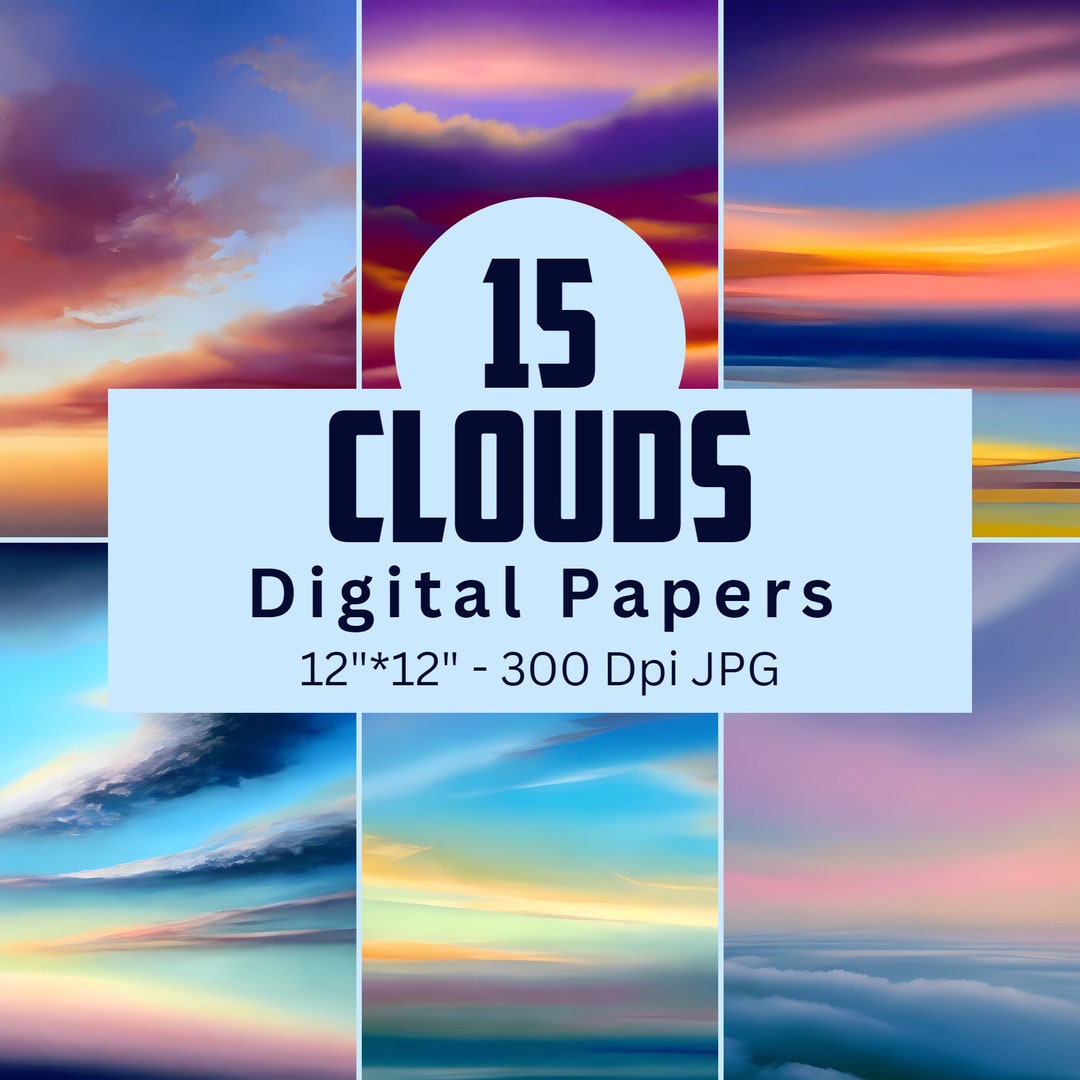 Vibrant Clouds Sky Digital Papers - High Quality Cloudscapes - Sky ...
