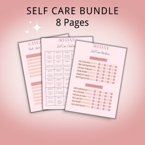 Self Care Checklist Printable Self Care Tracker Digital Selfcare ...