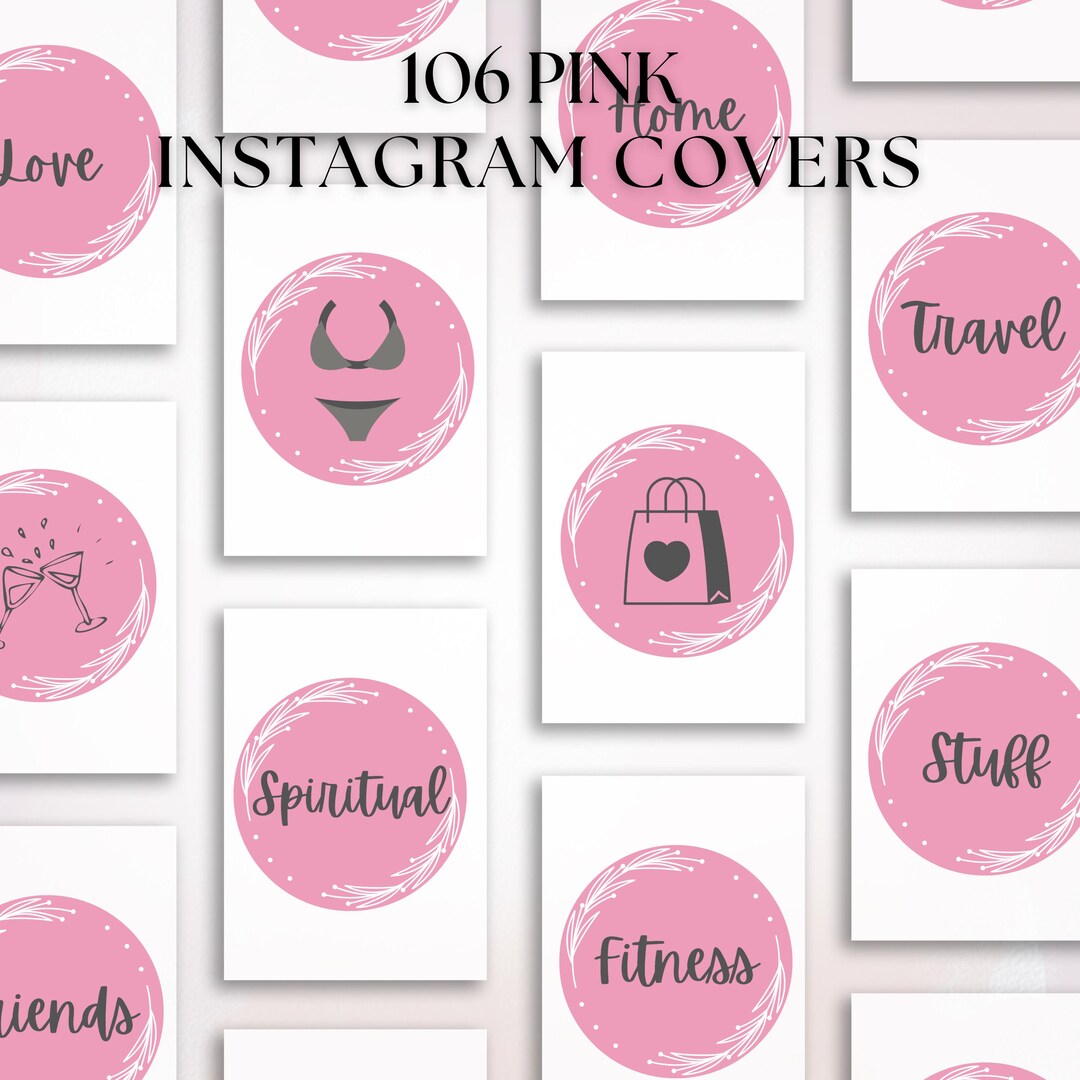 Pink Story Highlight Covers, 106 Trendy Instagram Png Icons Digital ...