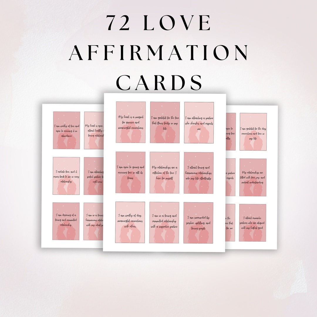 Love Affirmation Cards Printable Relationship Affirmation Cards Digital ...