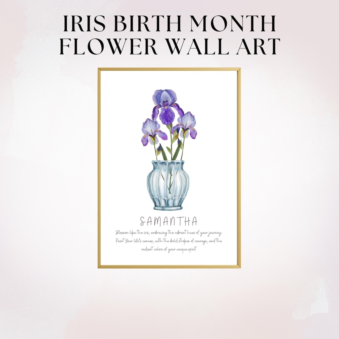 Personalized Birth Month Flower Poster, Digital Wall Art Birth Flower ...