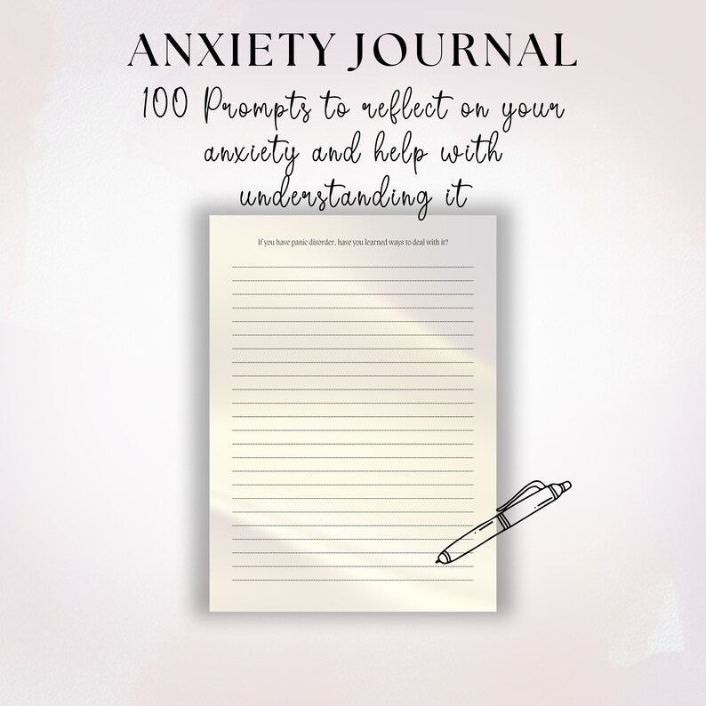 Anxiety Relief Prompts Journal Printable Mental Health Journaling ...