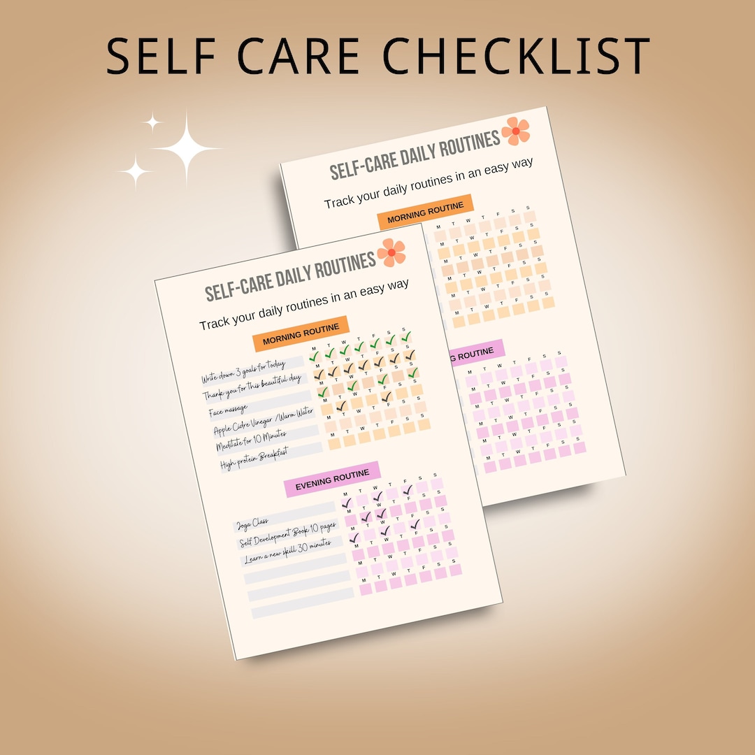 Self Care Checklist Printable Selfcare Morning and Night Routine ...
