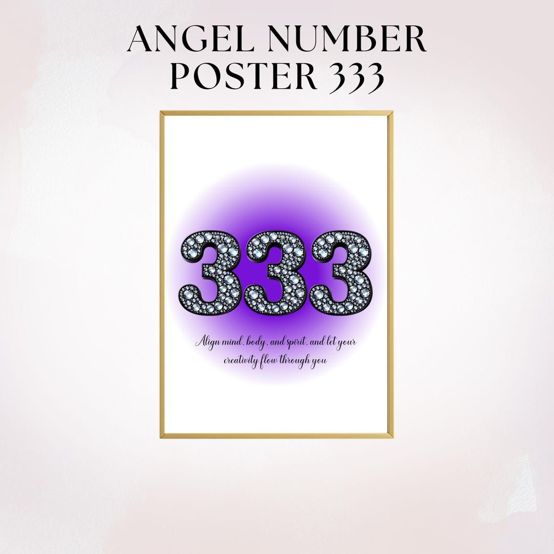 Angel Number 333 Printable Wall Art, Spiritual Numerology Poster ...