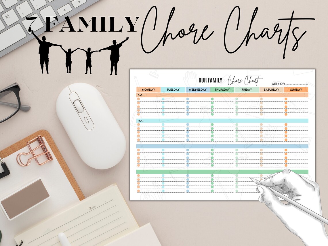 Family Cleaning Checklist Printable Cleaning Schedule Editable - Etsy
