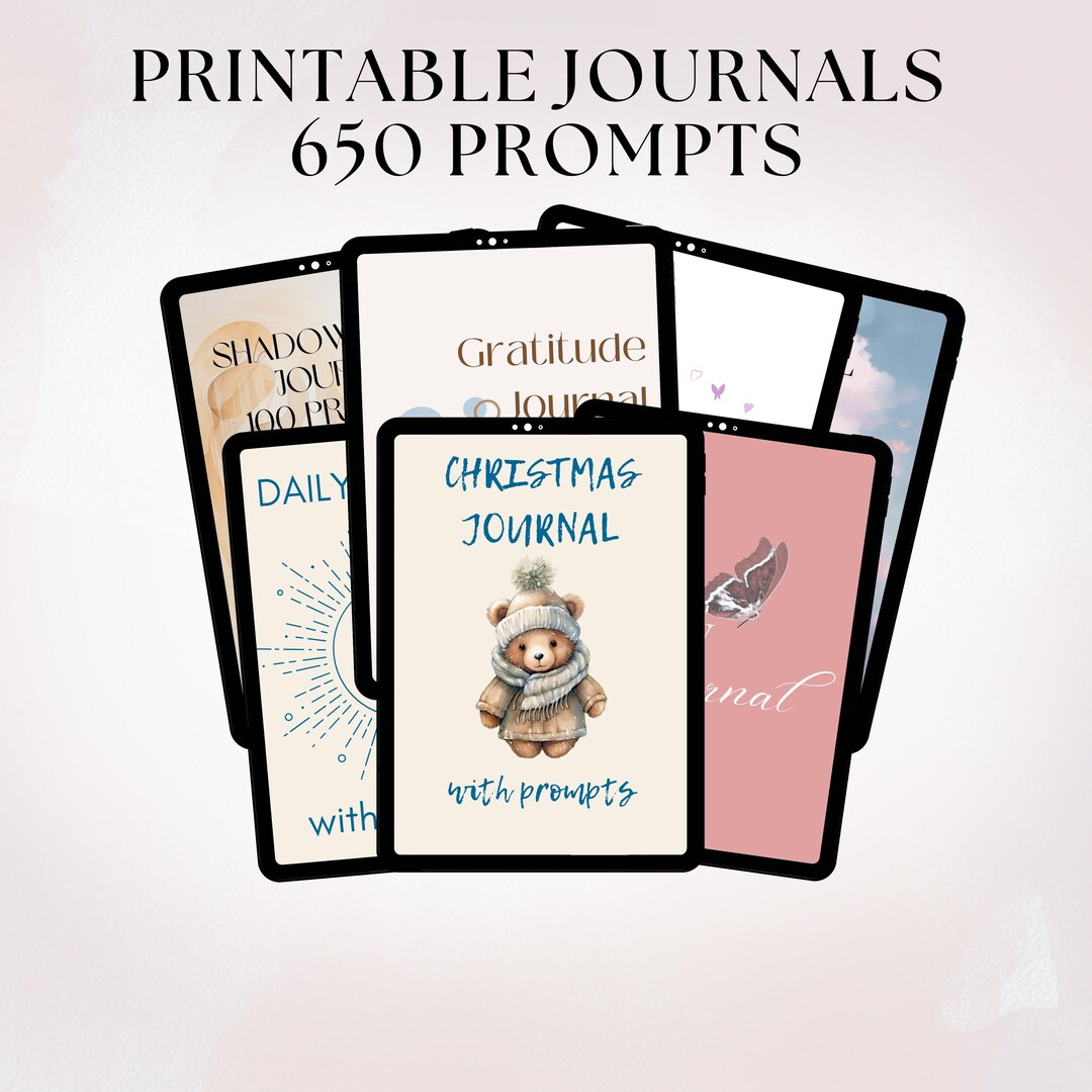 Journaling Prompts Bundle Digital Download, 650 Prompts for Daily Self ...