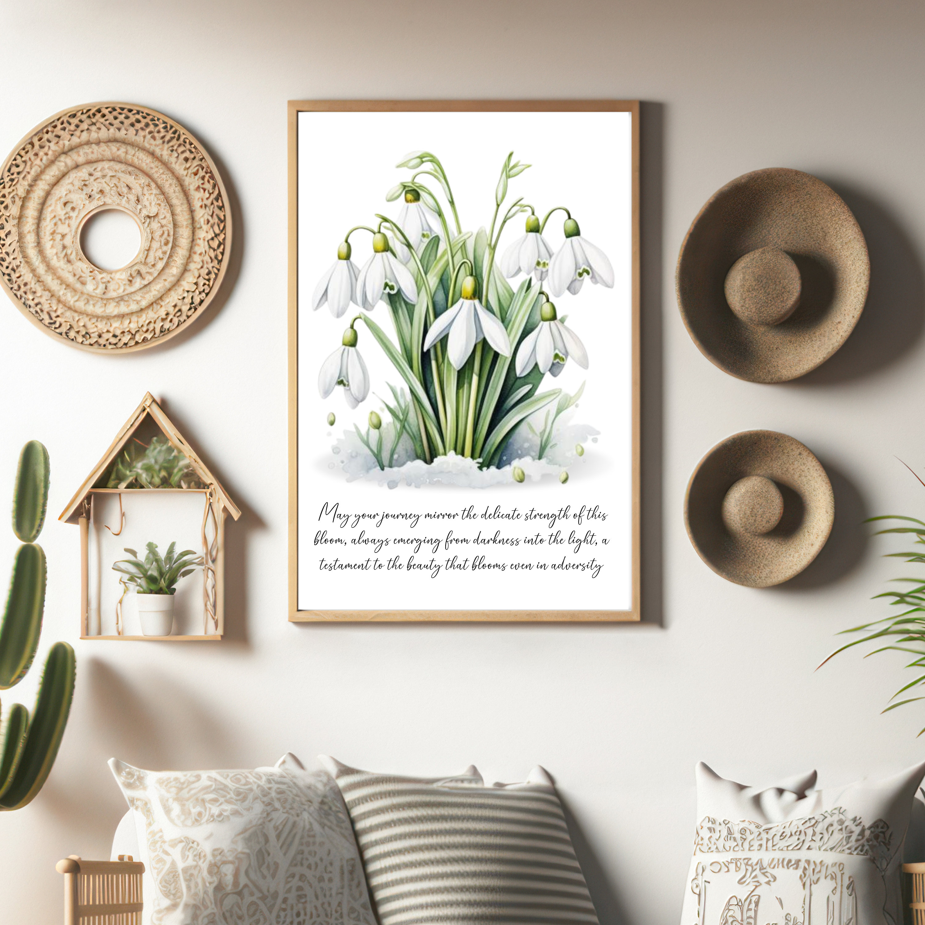 Snowdrops Birth Flower Wall Art Printable, January Birthday Gift ...