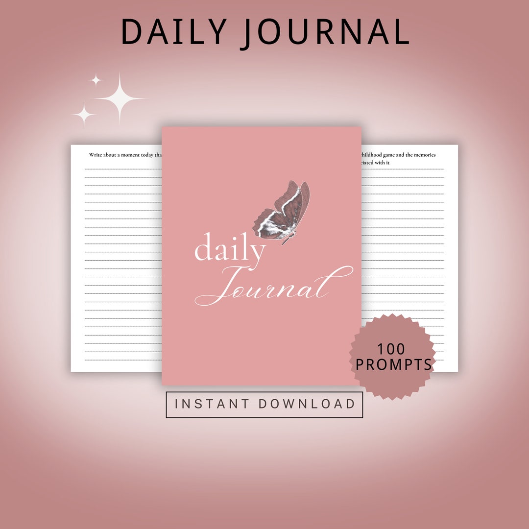 Printable Daily Journal With Prompts Digital Daily Prompts Journal ...