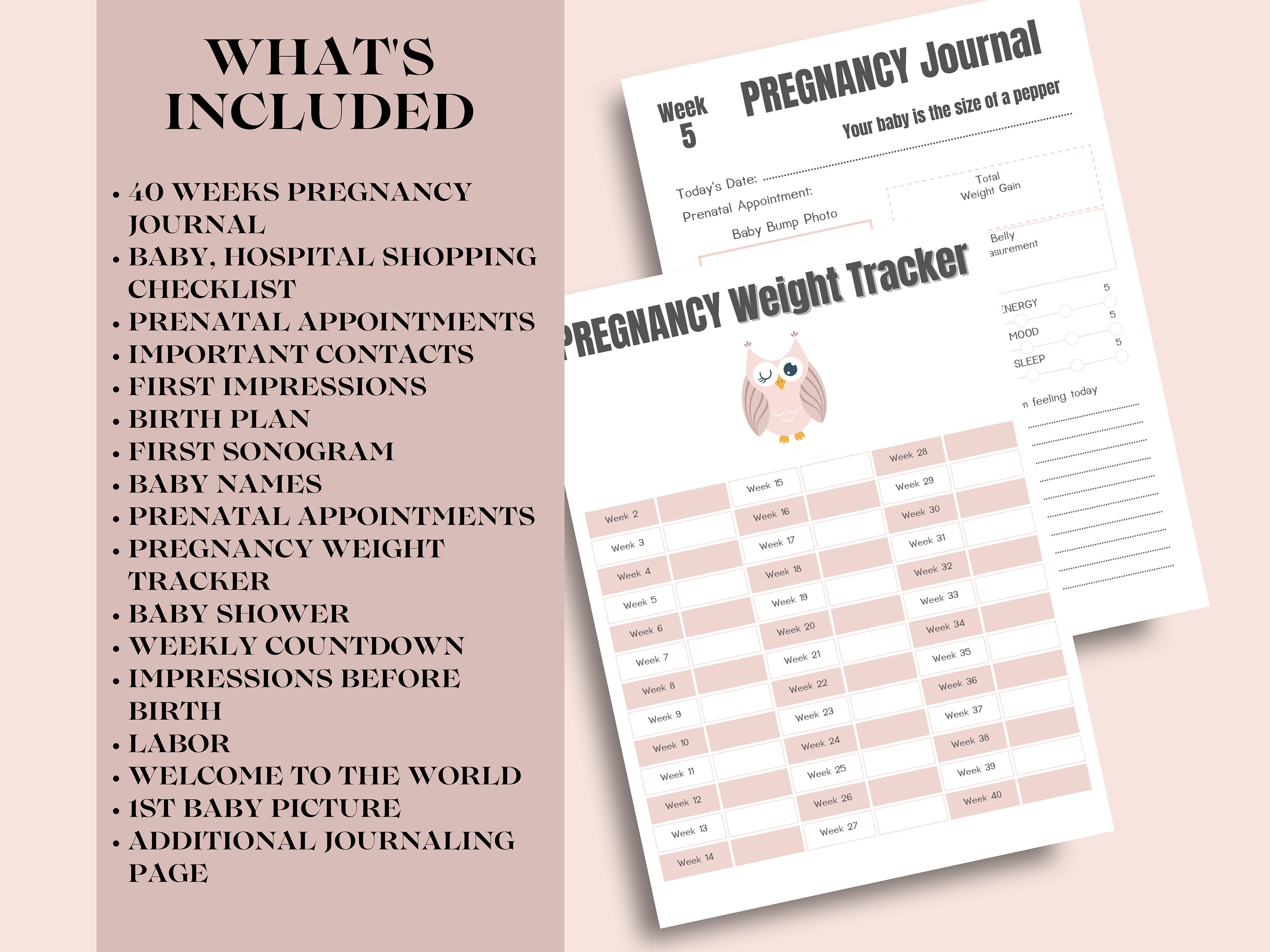 Printable Pregnancy Planner Printable Pregnancy Journal - Etsy UK