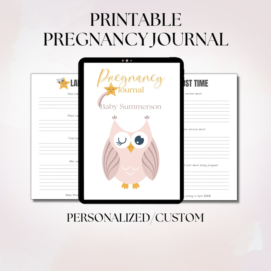 Personalized Pregnancy Journal Printable Custom Pregnancy Planner ...