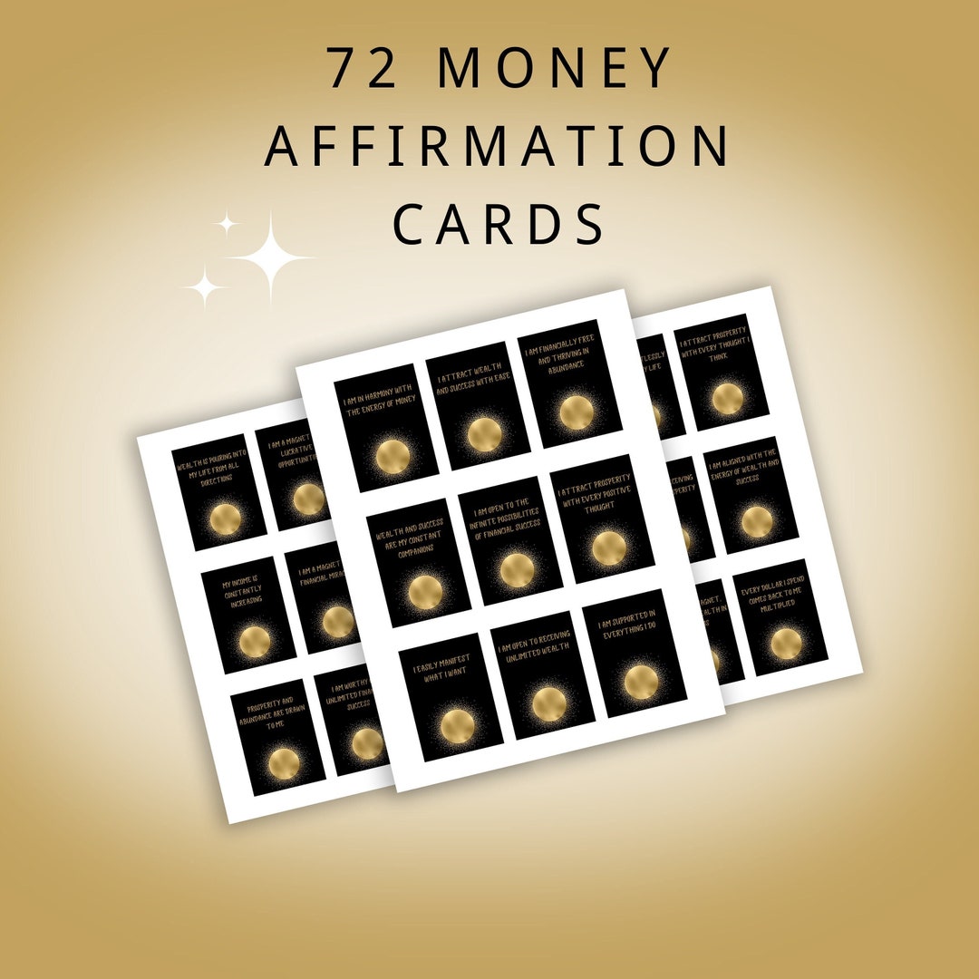 Money Manifestation Cards Printable Money Affirmation Cards - Etsy