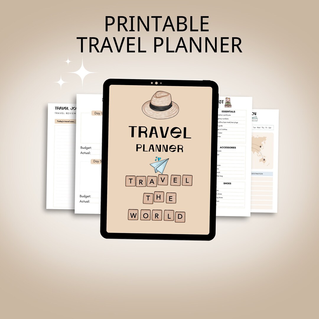 Printable Travel Planner Digital Travel Journal Printable Travel Budget ...