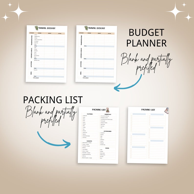Printable Travel Planner Digital Travel Journal Printable Travel Budget ...