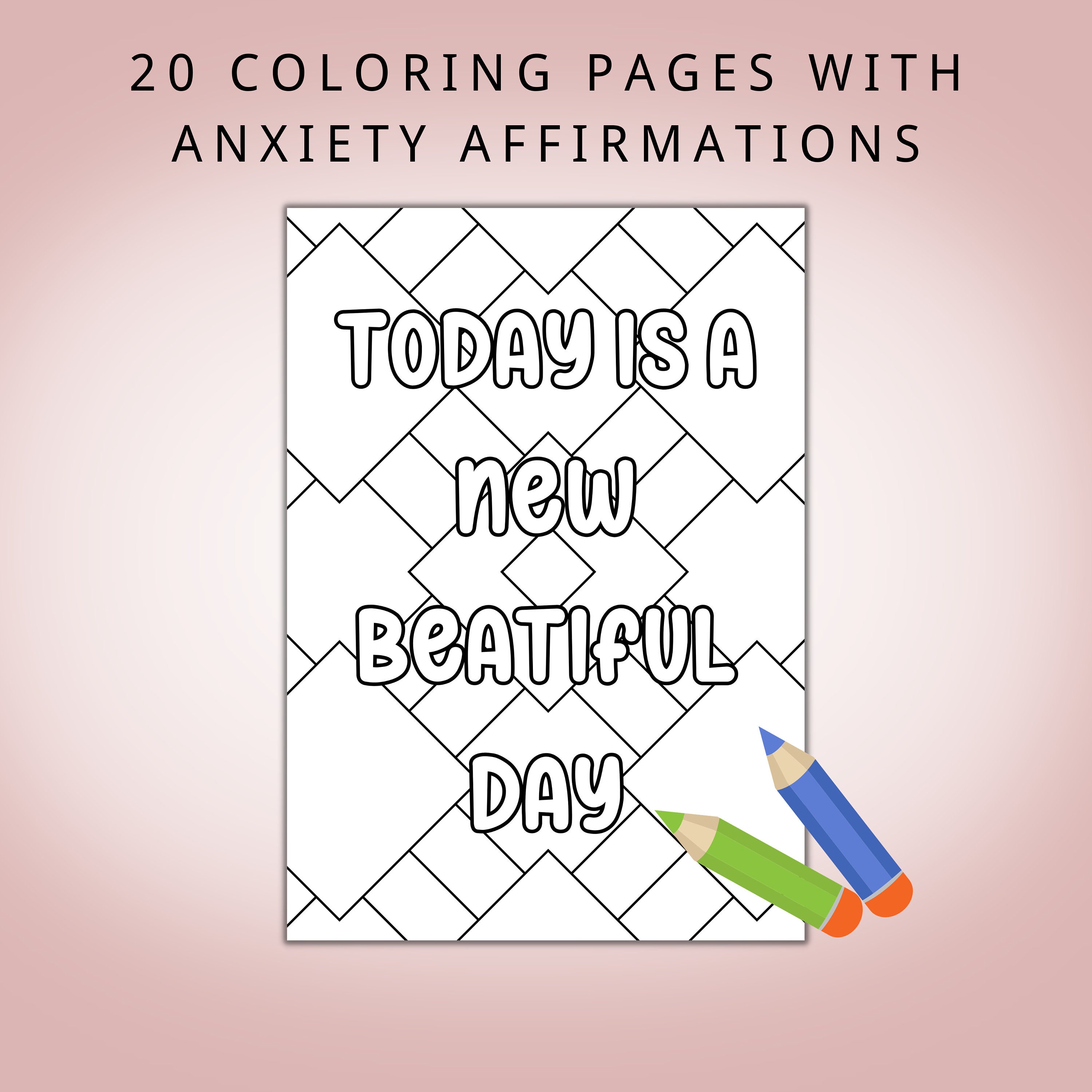 20 Pages Anxiety Relief Coloring Pages Printable Anxiety - Etsy