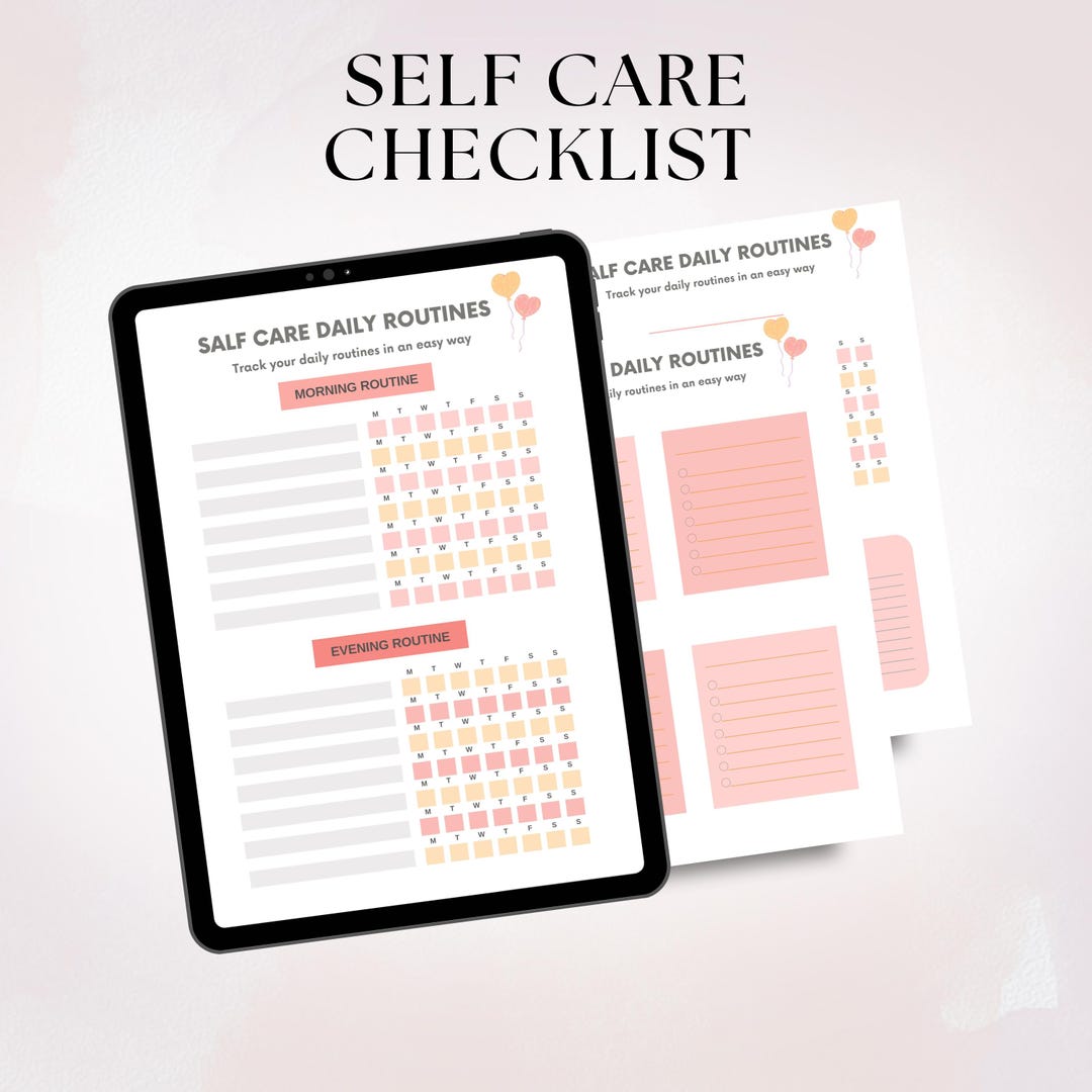 Simple Daily Self-care Checklist Printable, Daily Wellness Tracker ...