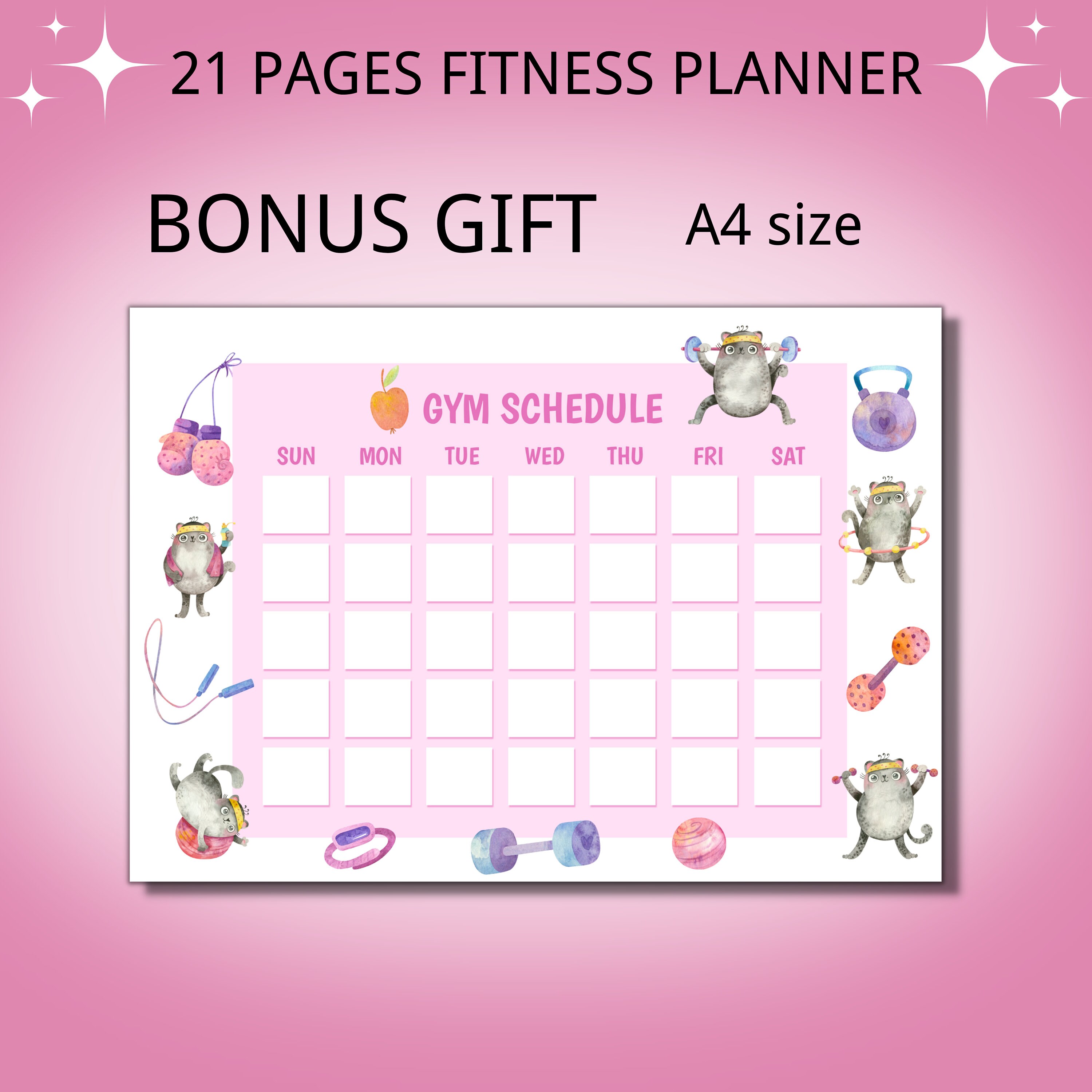 Digital Fitness Planner Printable Fitness Tracker Digital - Etsy