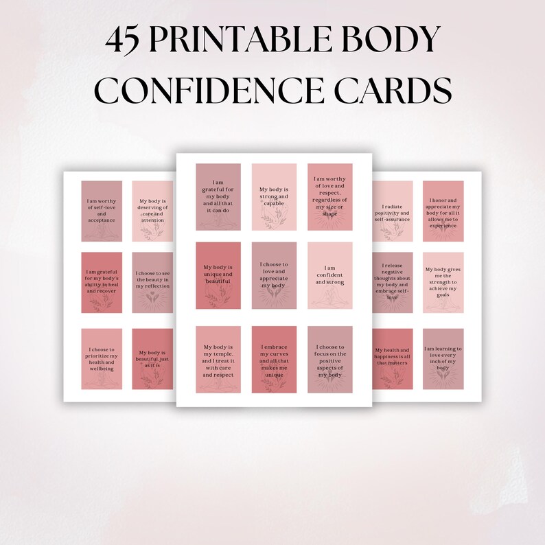 Body Confidence Printable Affirmation Cards, Self-love Affirmations ...