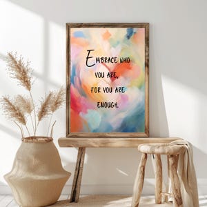 Printable Self Love Affirmation Wall Art, Digital Self Empowerment ...
