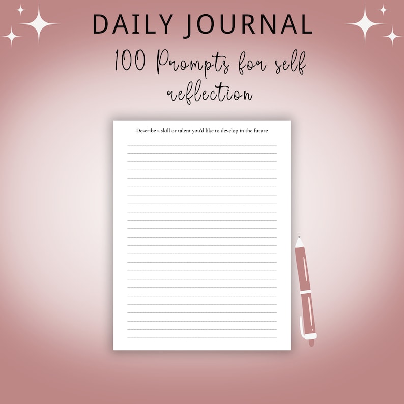 Printable Daily Journal With Prompts Digital Daily Prompts Journal ...