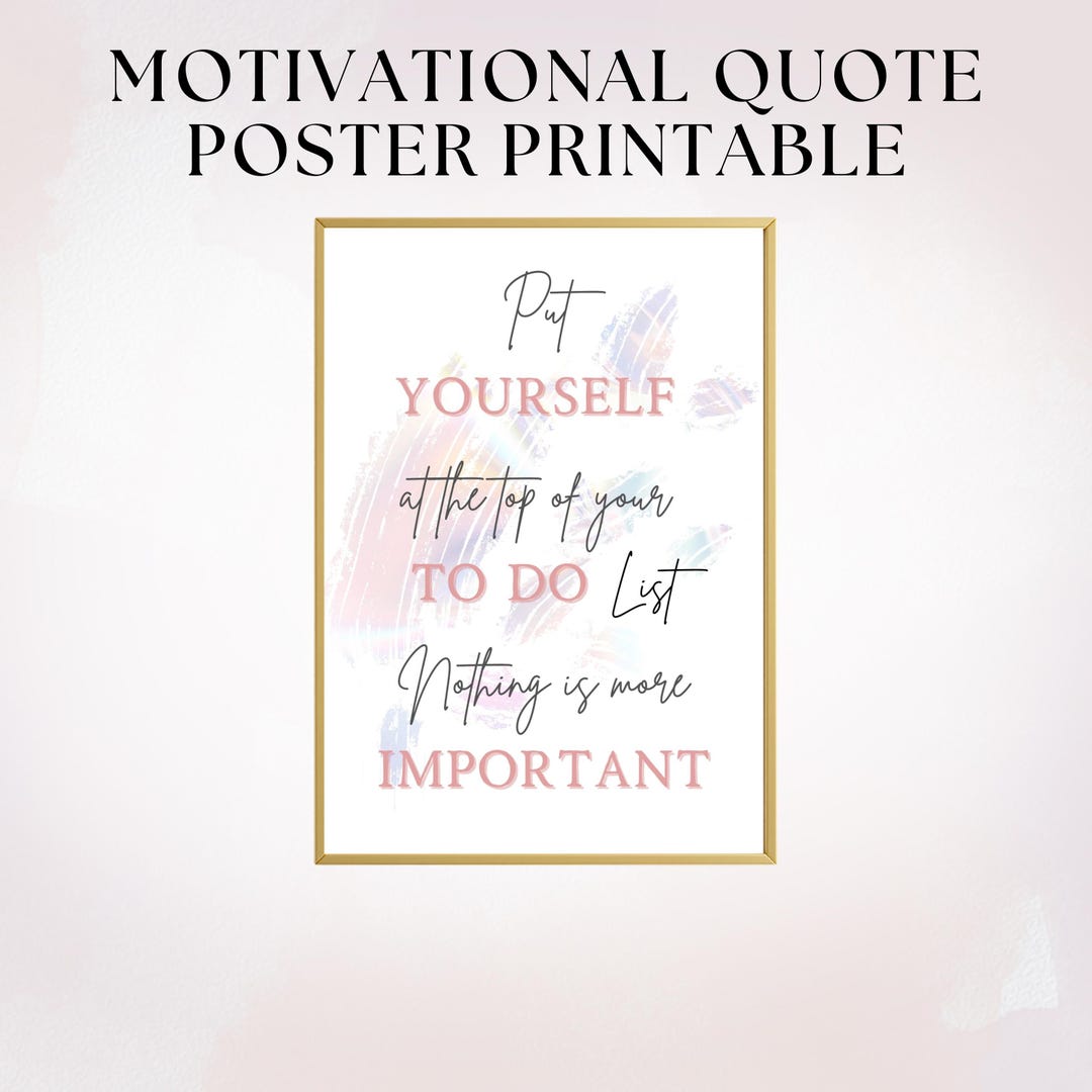 Inspirational Self Care Quote Printable Art, Empowering Affirmation ...