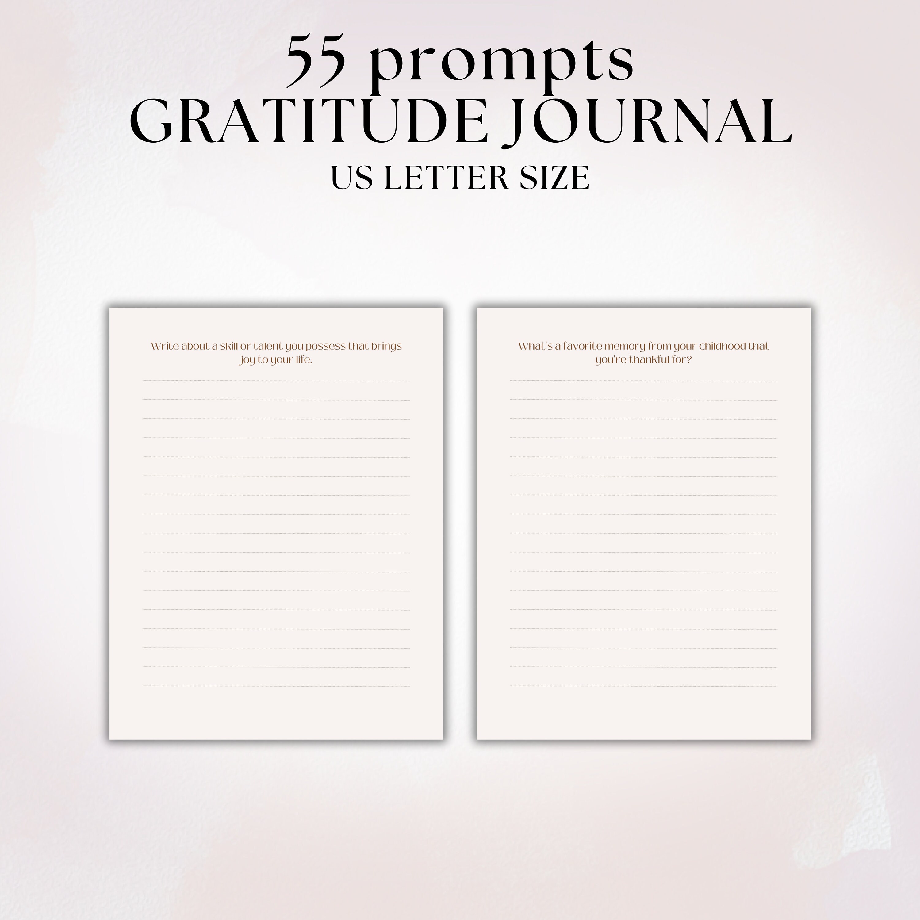 Gratitude Journal Printable Daily Gratitude Journal With Prompts ...