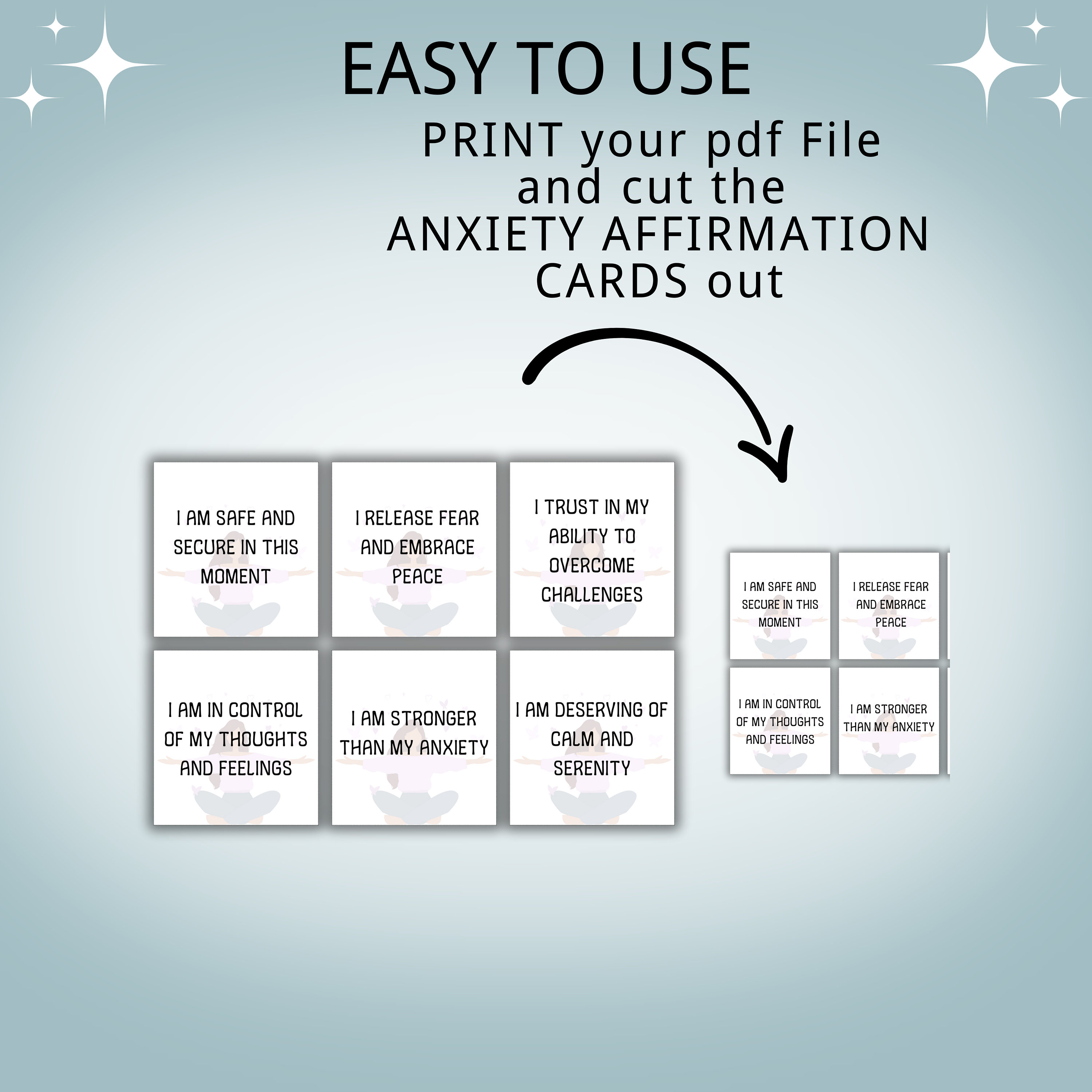 102 Anxiety Coping Cards Printable Anxiety Flashcards Digital Mental ...