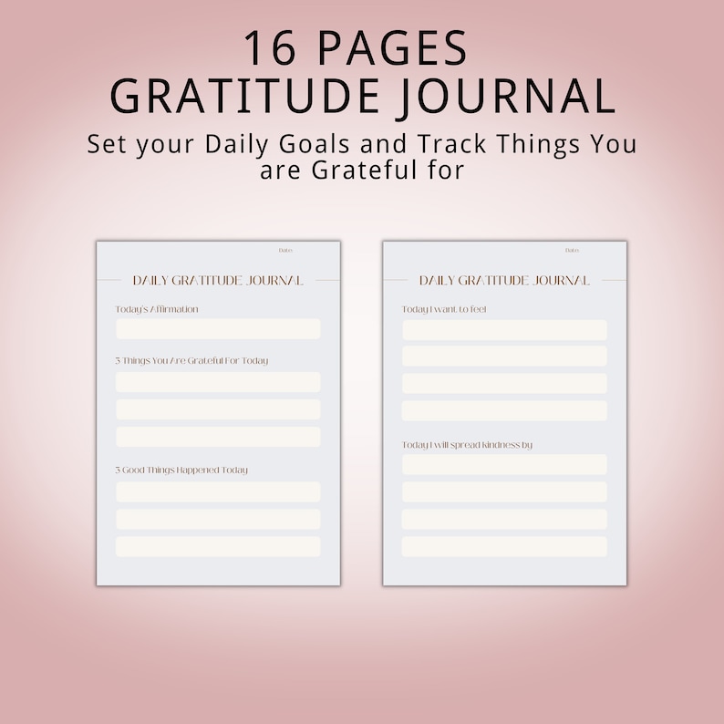 Printable Gratitude Journal Digital 5 Minute Journal Printable - Etsy