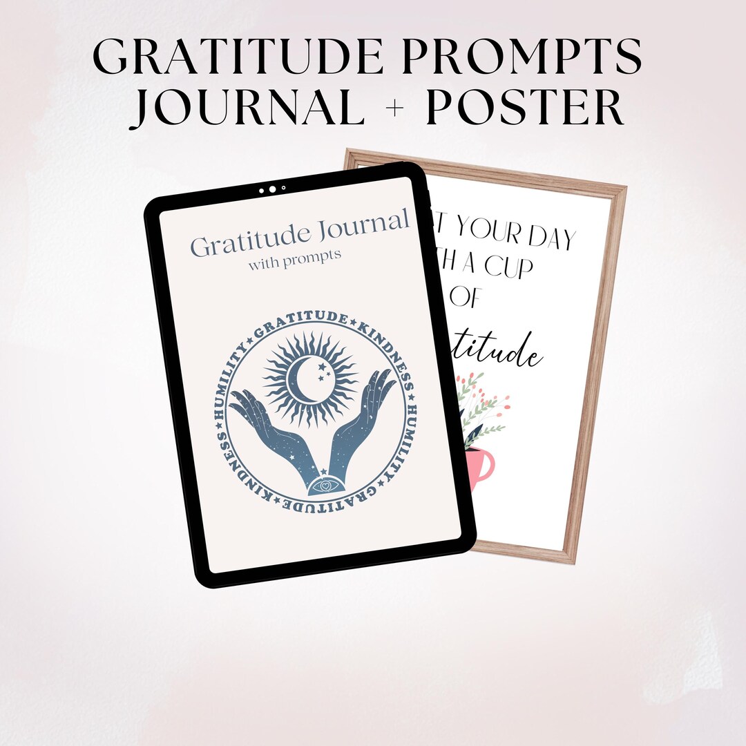Gratitude Journal With 55 Prompts & Mindfulness Poster Digital Download ...
