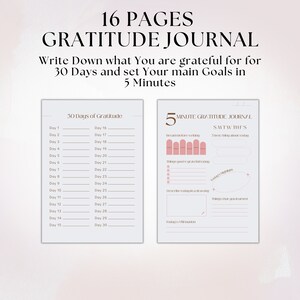 Printable 5 Minute Gratitude Journal, Daily Mindfulness and Self ...