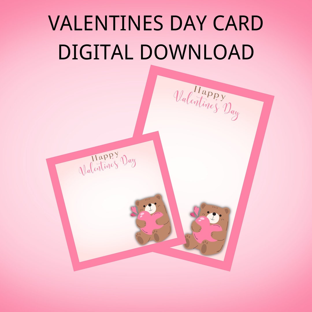 Valentine's Day Card Printable Valentines Card Digital Download Happy ...