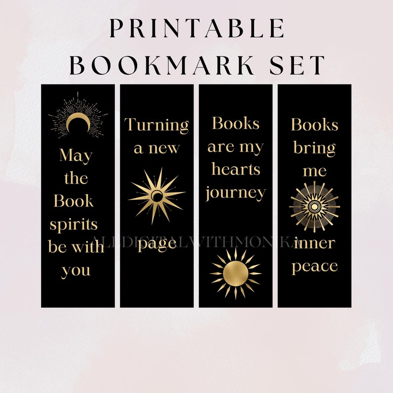 Printable Bookmark With Spiritual Motif Digital Download Book Mark ...