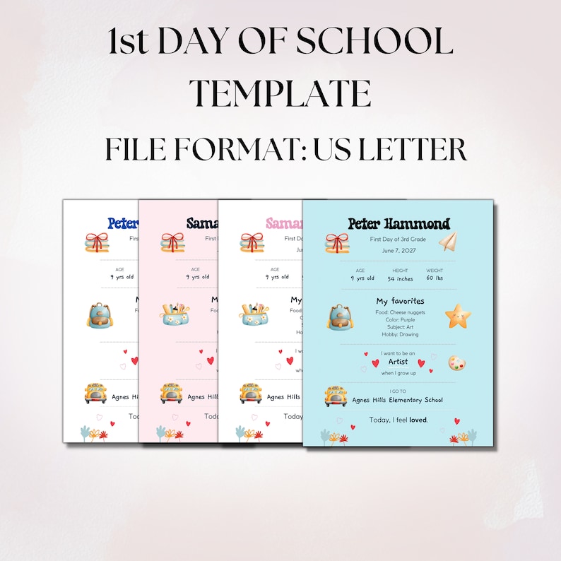 Editable First Day of School Sign Digital Download, Printable Template ...