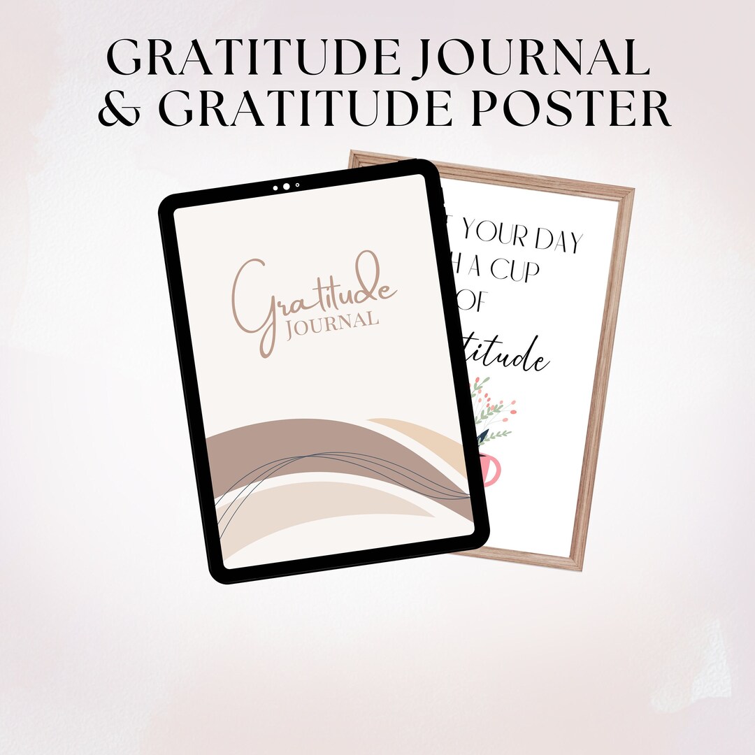 Mindfulness Journal & Gratitude Poster Bundle, Printable Self-care Gift ...