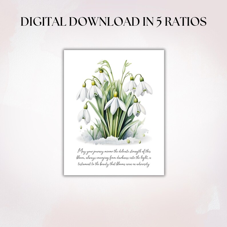 Snowdrops Birth Flower Wall Art Printable, January Birthday Gift ...