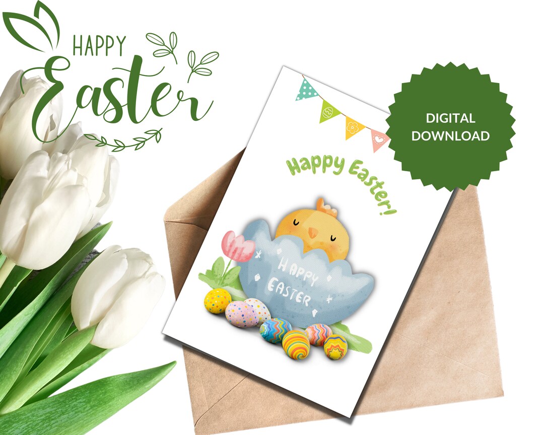 Printable Easter Greeting Card Digital Happy Easter Card Printable Card ...