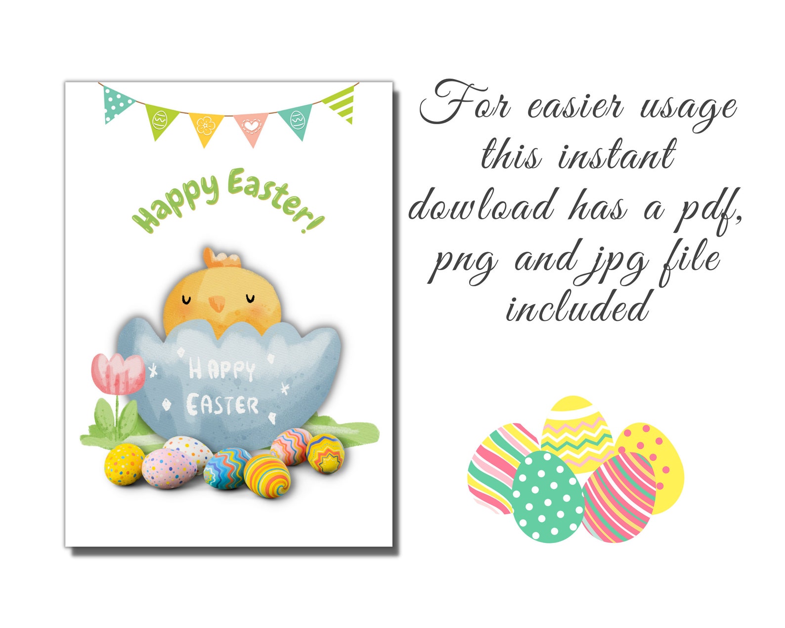 Printable Easter Greeting Card Digital Happy Easter Card Printable Card ...