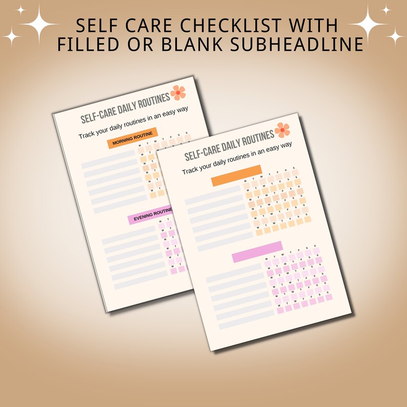 Self Care Checklist Printable Selfcare Morning and Night Routine ...