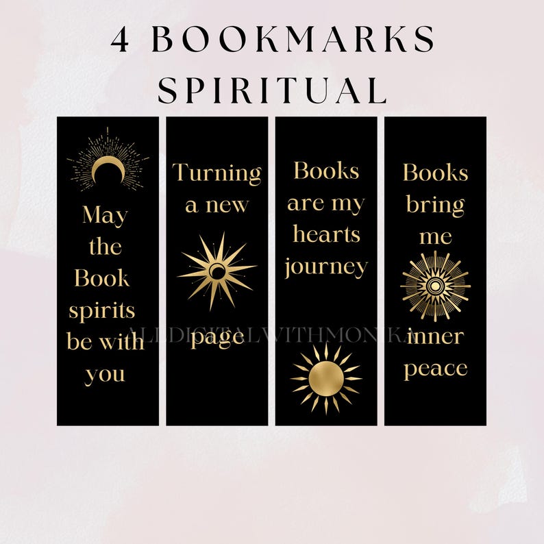 Printable Bookmark With Spiritual Motif Digital Download Book Mark ...