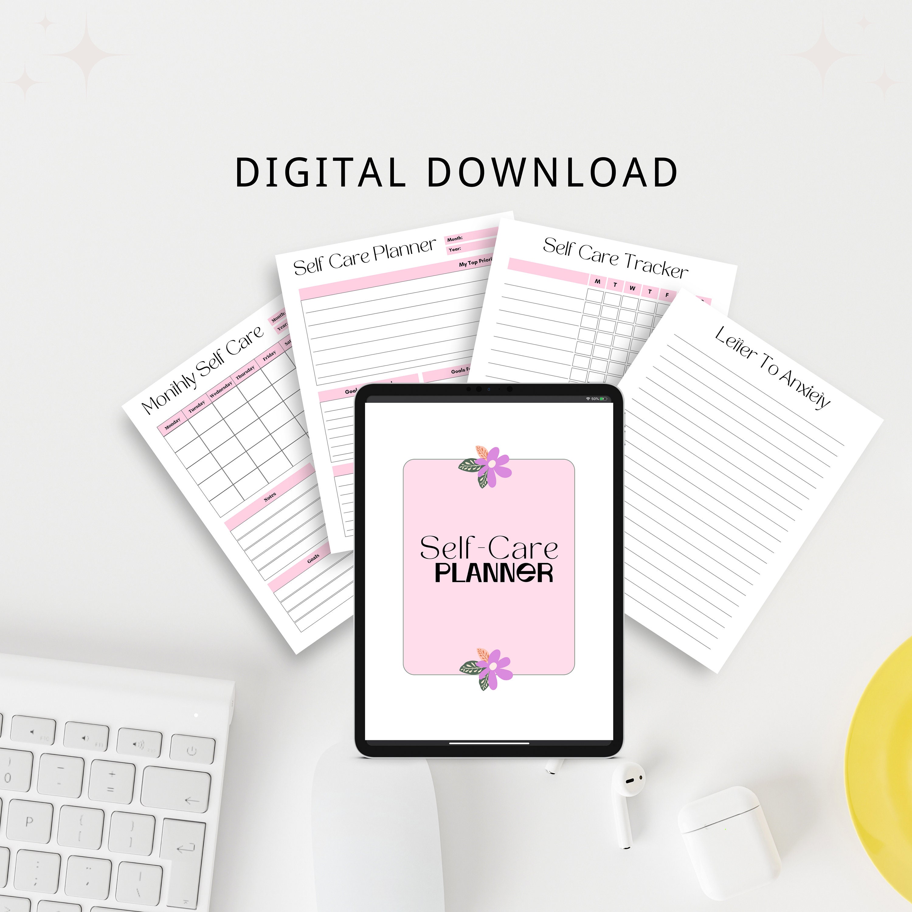 Self Care Planner Printable Self Care Journal Digital Selfcare Planner ...