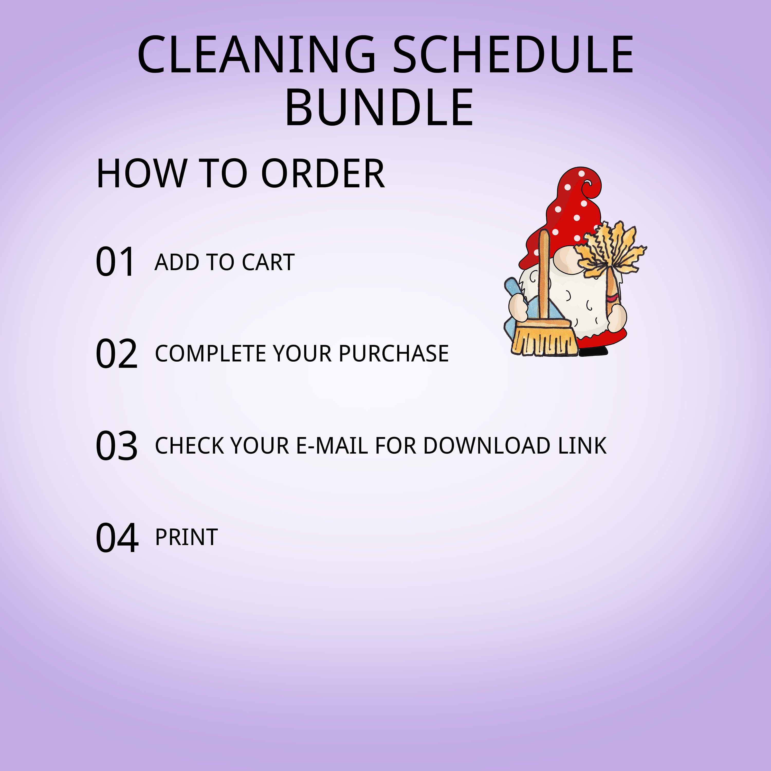 Gnome Motif Printable Cleaning Schedule Digital ADHD Chore Chart Daily Weekly Cleaning Monthly ...