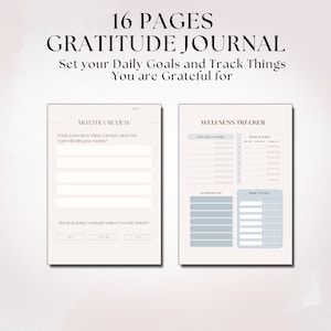 Printable Gratitude Journal, Daily Mindfulness Diary Digital Download ...