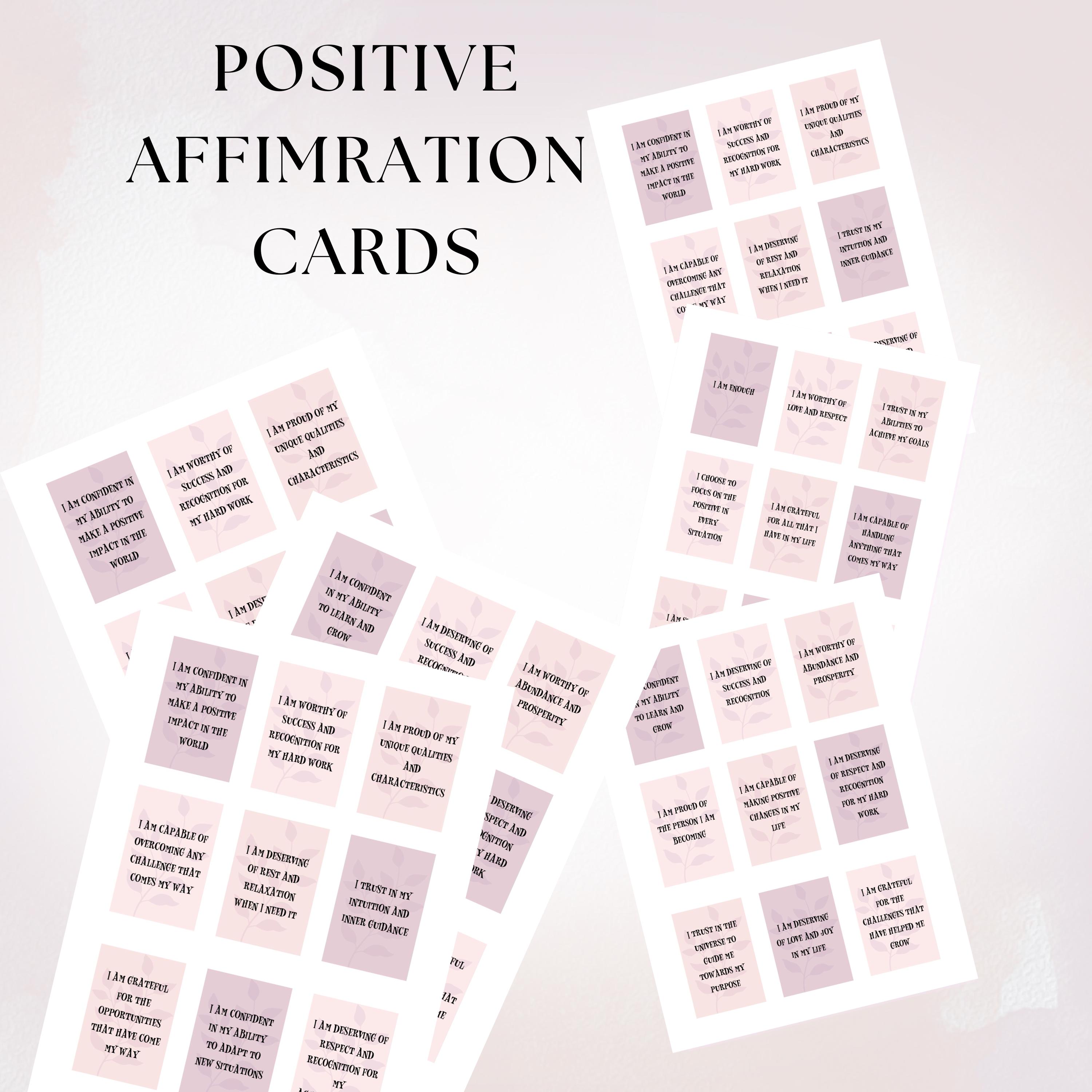 Printable Daily Affirmations, Digital Motivational Cards for Self ...
