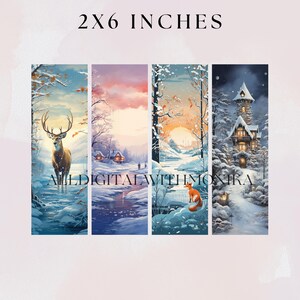 Winter Themed Printable Bookmark Set Reading Gift Printable Book Lover ...