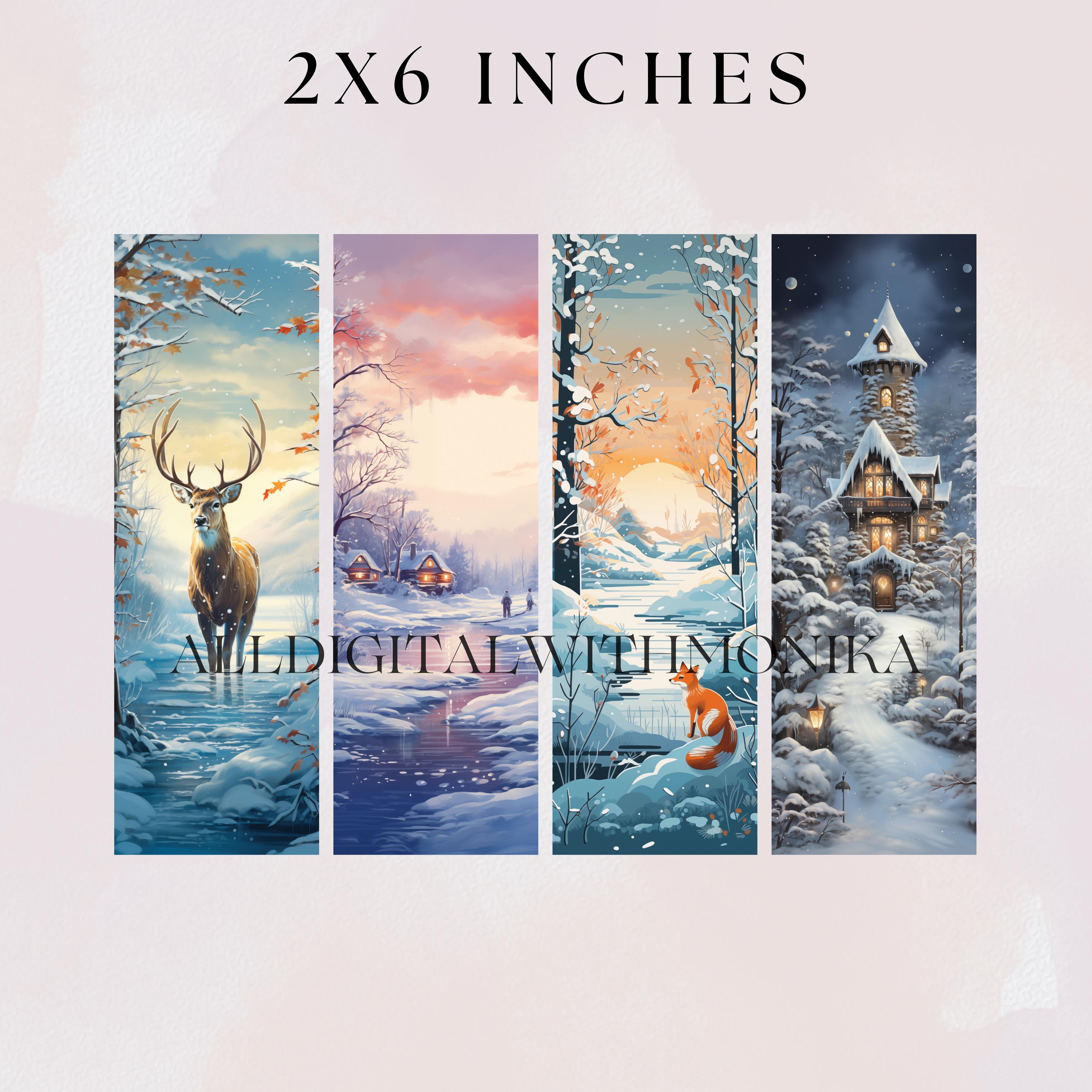 Winter Themed Printable Bookmark Set Reading Gift Printable Book Lover ...