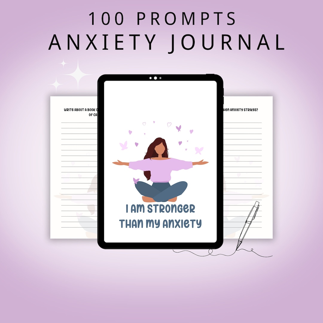 Anxiety Relief Journal 100 Prompts Printable Anxiety Journal Digital ...