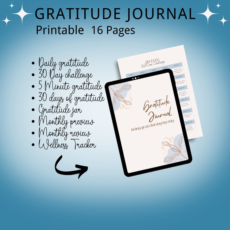 Printable Gratitude Journal and Daily Journal BUNDLE Gratitude Diary ...