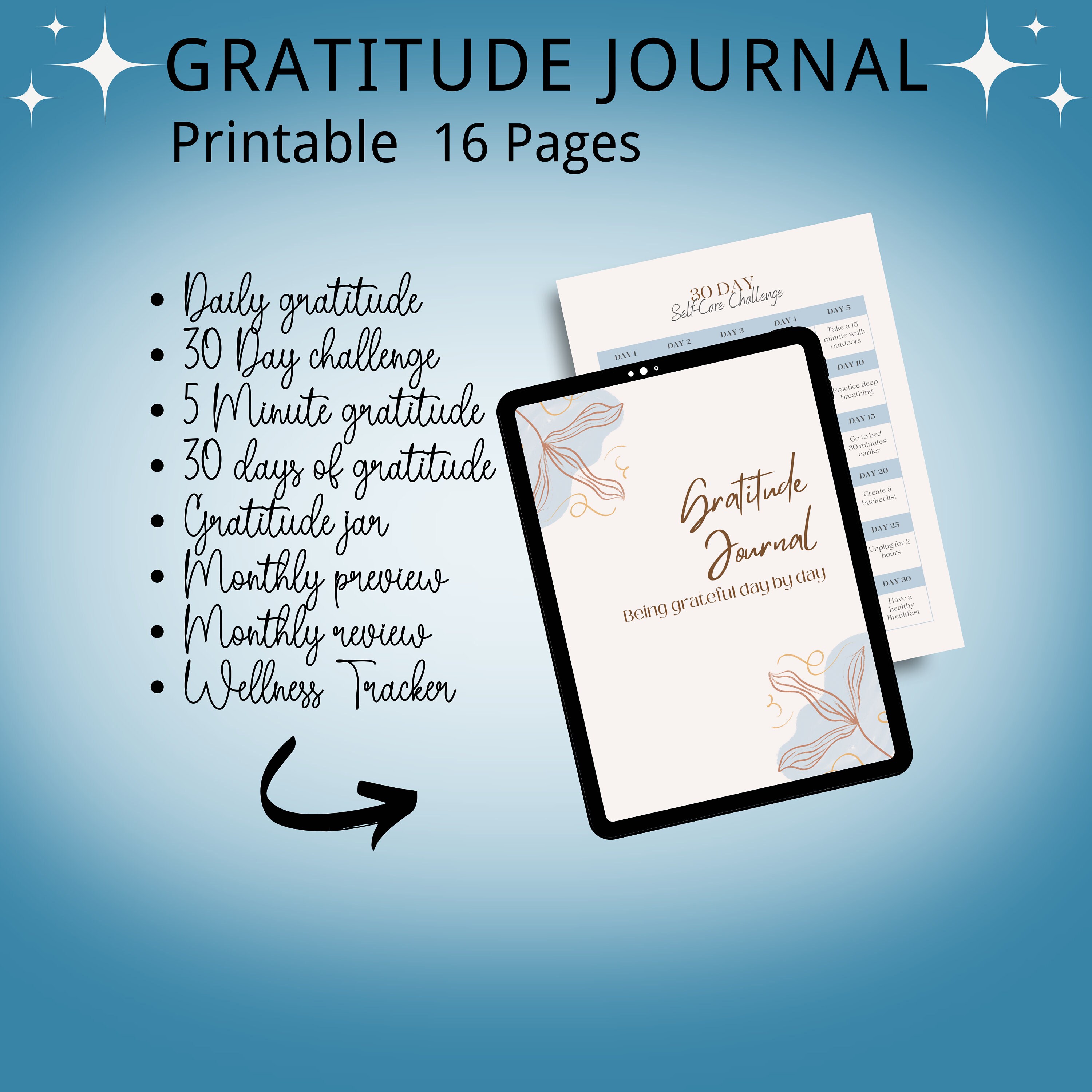 Printable Gratitude Journal and Daily Journal BUNDLE Gratitude Diary ...
