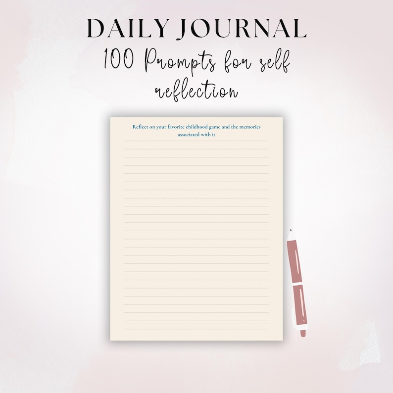 Daily Journaling Prompts Printable, Self Reflection Journal ...