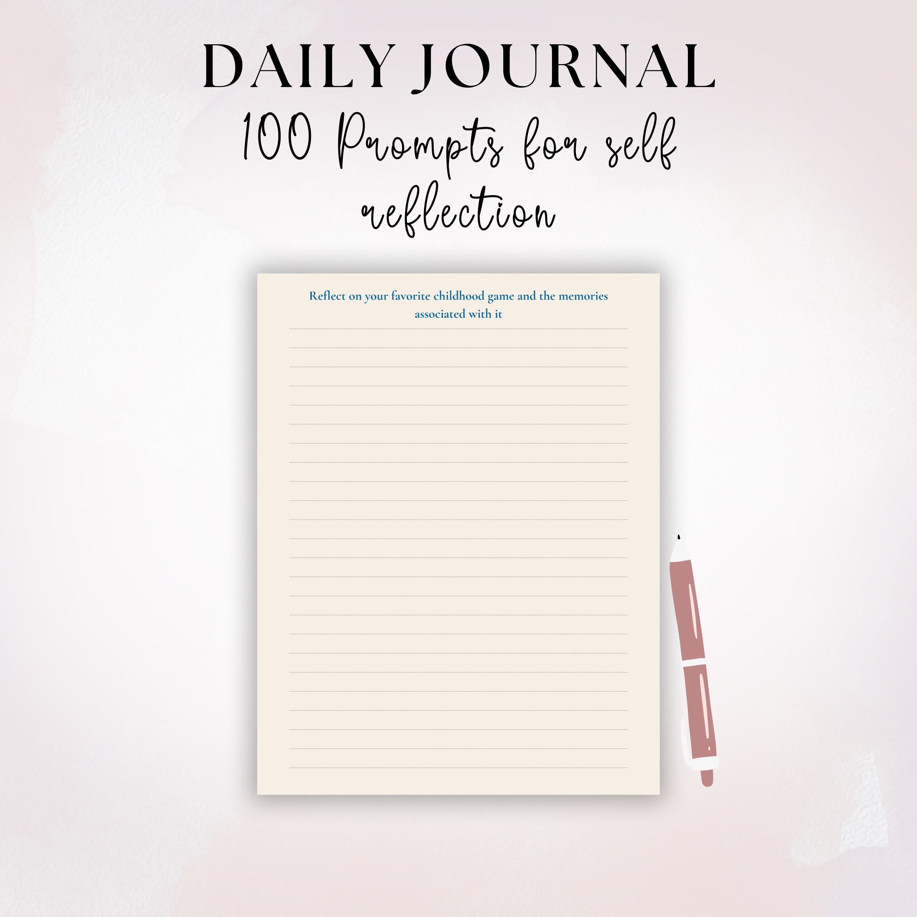 Daily Journaling Prompts Printable, Self Reflection Journal ...